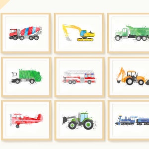 Transportation Kids Bundle, Transportation Nursery, Set of 9 Prints ...