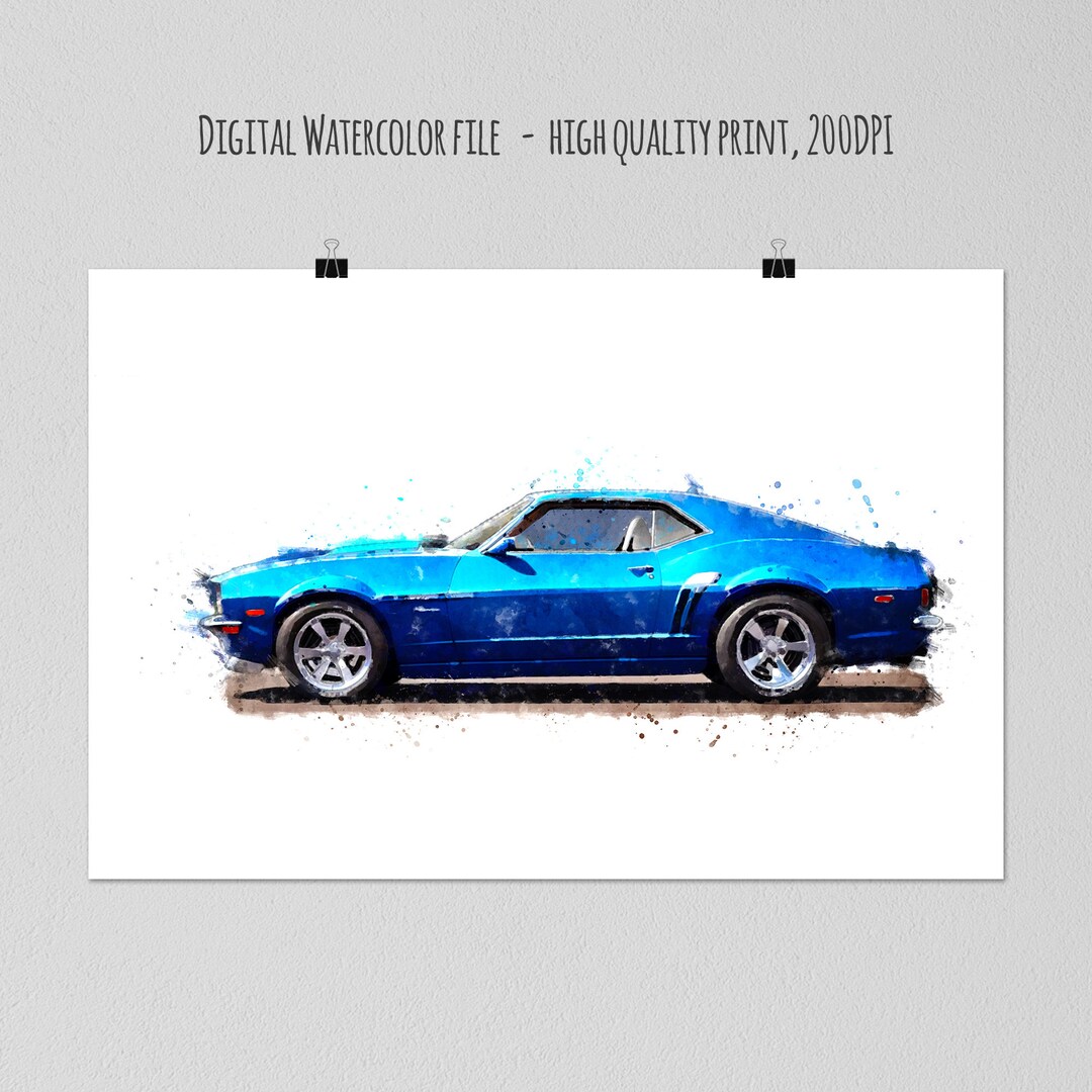 Classic Car Wall Art, Muscle Car Print, Vintage Car Poster, Car Guy ...