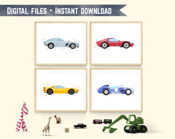 Car Prints Bundle Car Printables Set Car Nursery Print Big - Etsy