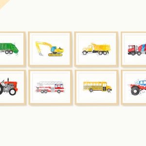 Transportation Kids Bundle, Transportation Nursery, Set of 8 Prints ...