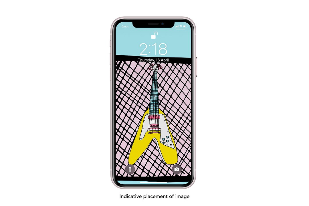 Guitar Flying V Retro Illustration Smartphone Screensaver Mobile ...