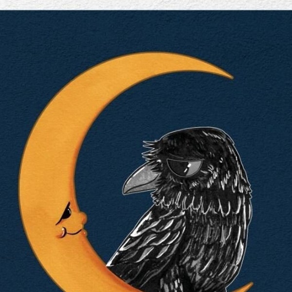 Crow Illustration - Etsy