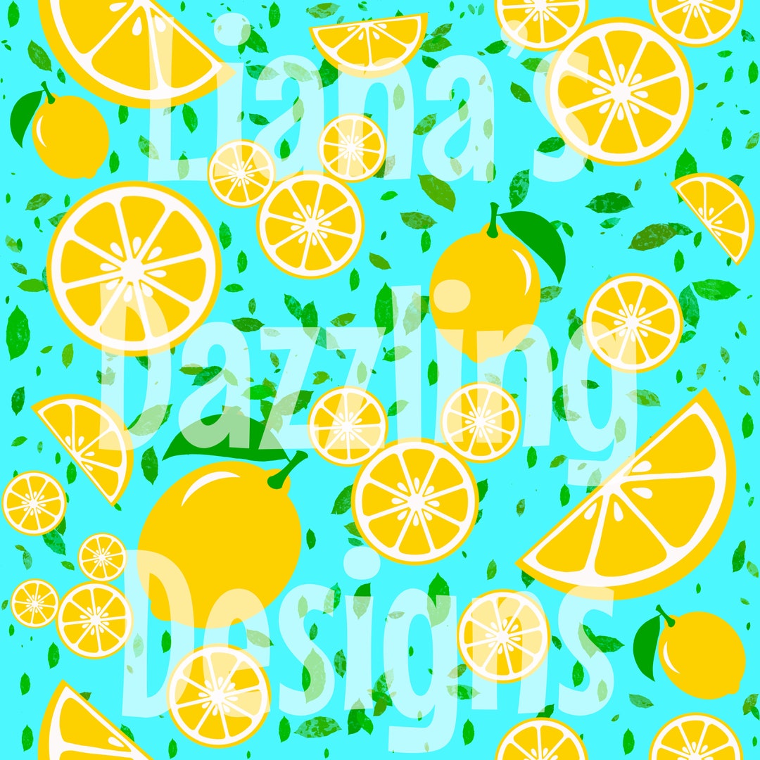 Blue Lemon Mouse Seamless File Digital Paper Instant Download - Etsy