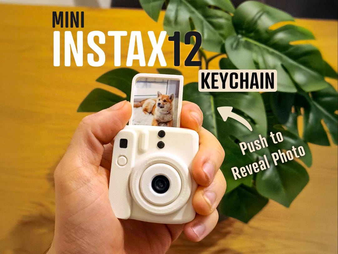 Custom Photo Camera Keychain, Personalized Pet Portrait Keyring, Instax ...
