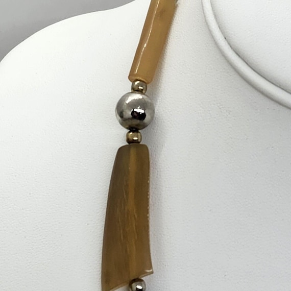 Vintage Carved Horn Necklace - Gem