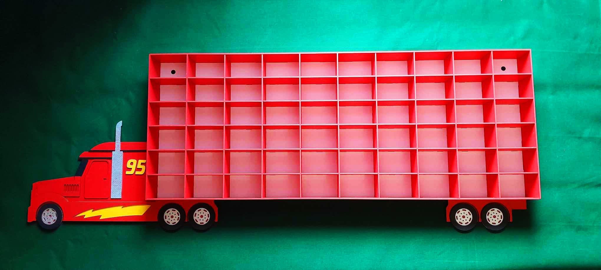 Hot Wheels Storage Mack Truck Cars Display Car Shelf 60 Section Unique ...