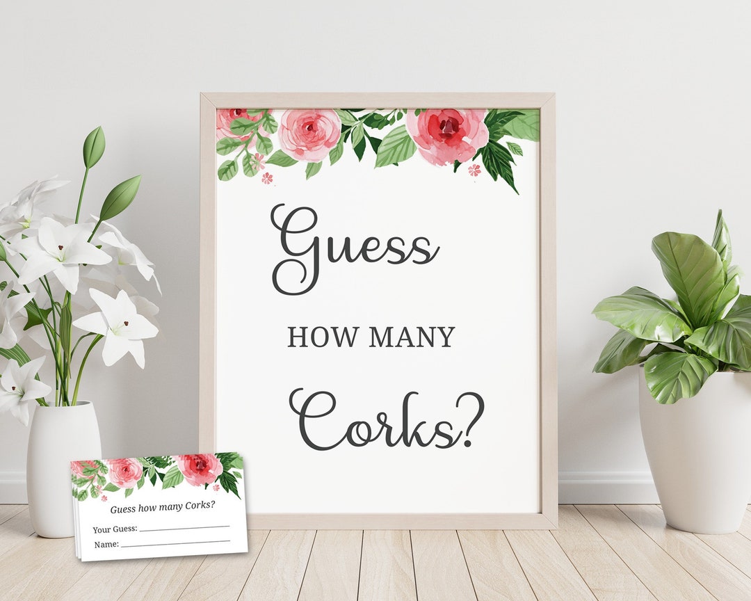 Guess How Many Corks, Bridal Shower Games, Printable Bridal Shower ...