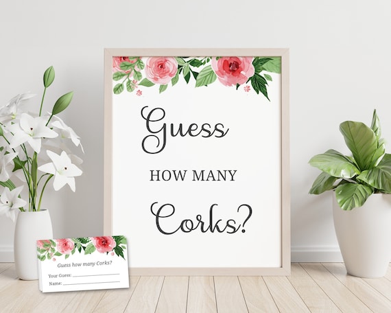 Guess How Many Corks Bridal Shower Game Instant Download 101 Printable ...