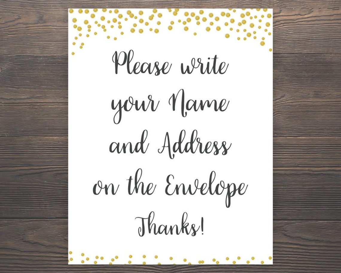 Please Write Your Name and Address on the Envelope, Thank You Card ...