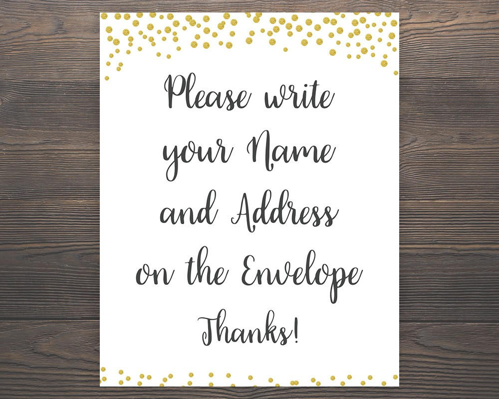 Please Write Your Name and Address on the Envelope, Thank You Card ...