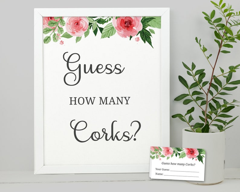 Guess How Many Corks, Bridal Shower Games, Printable Bridal Shower ...