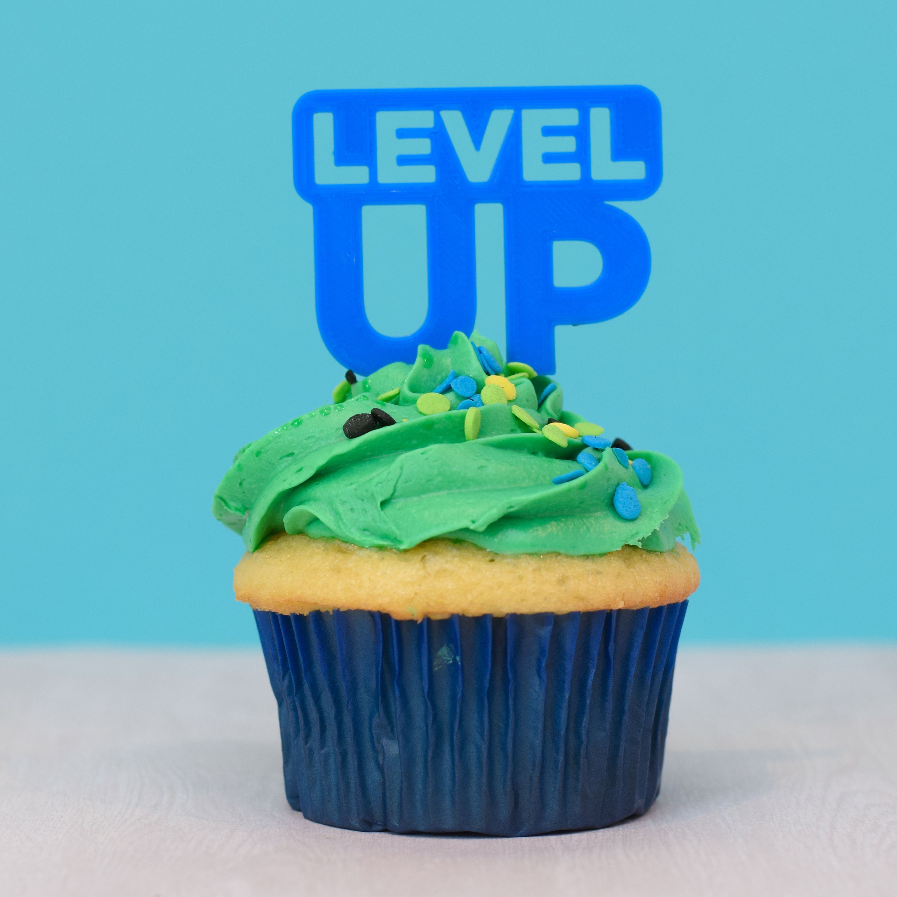 Level up Video Gamer Cupcake Toppers - Set of 6 3D Printed Plastic - Etsy