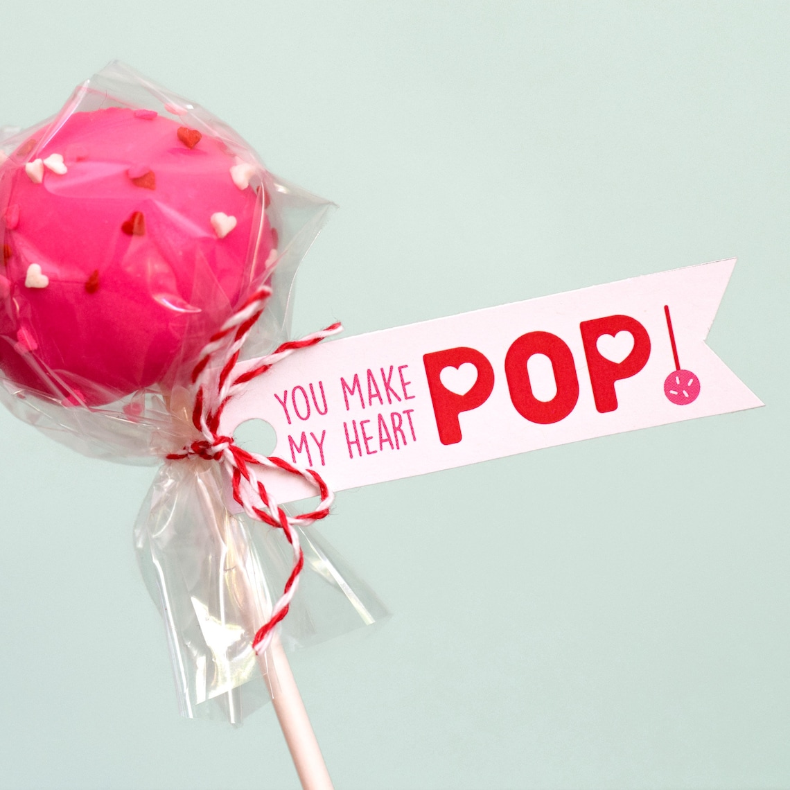 Editable Cake Pop Valentine Tag Printable Instant Download, Instantly ...
