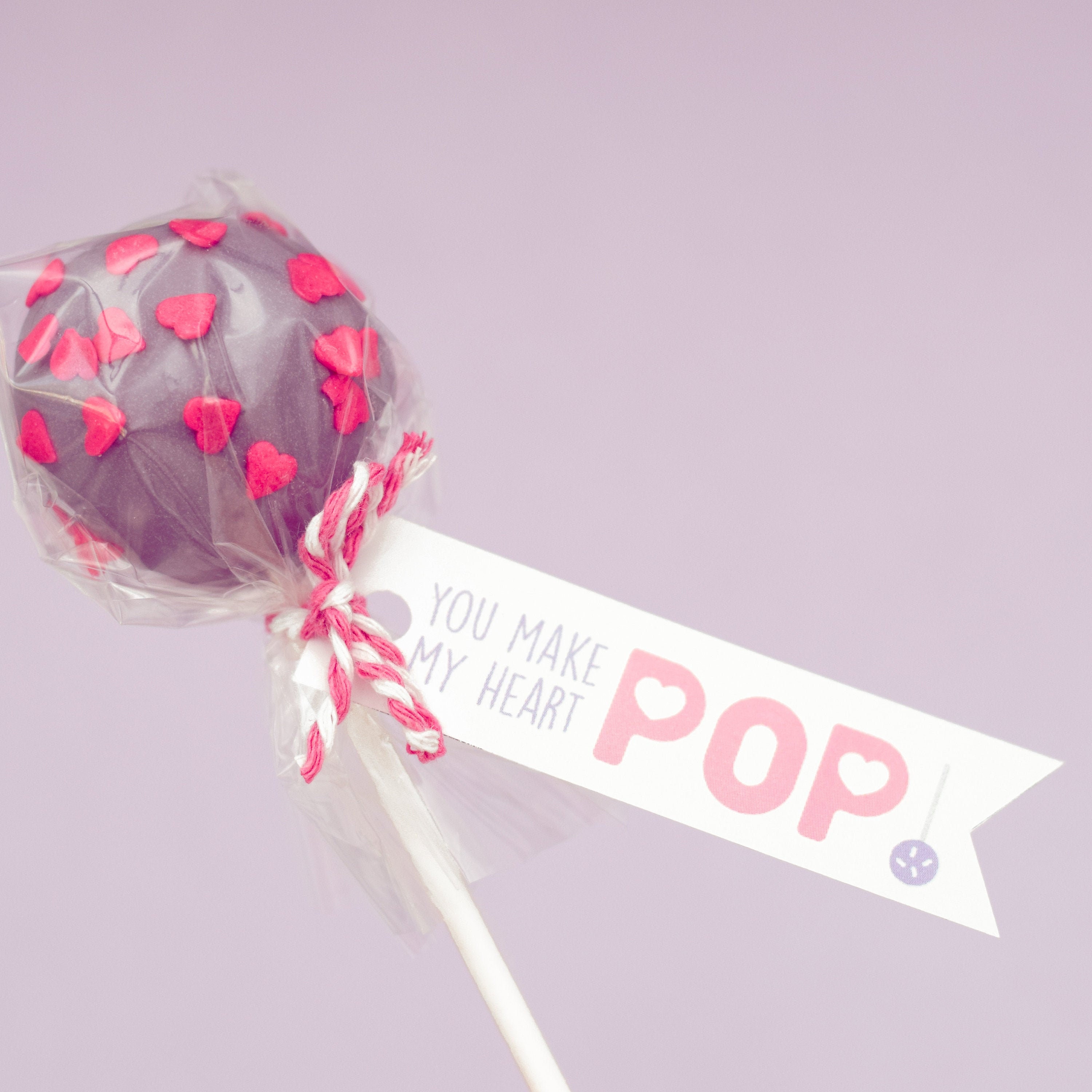 Editable Cake Pop Valentine Tag Printable - Instant Download, Instantly ...