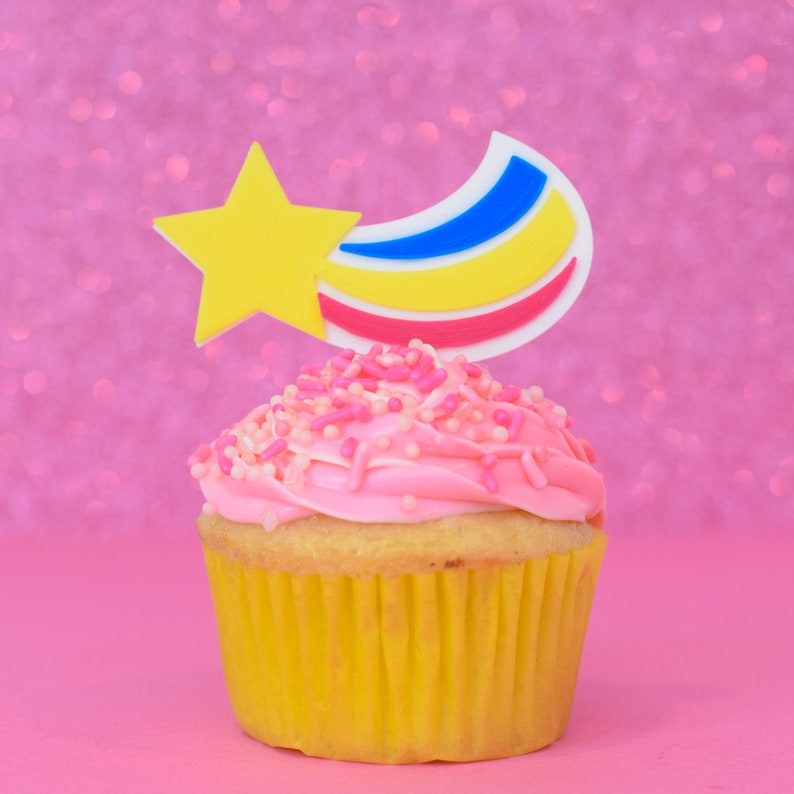Rainbow Star Unicorn Roller Skate Cupcake Toppers - Set of 6 3D Printed ...