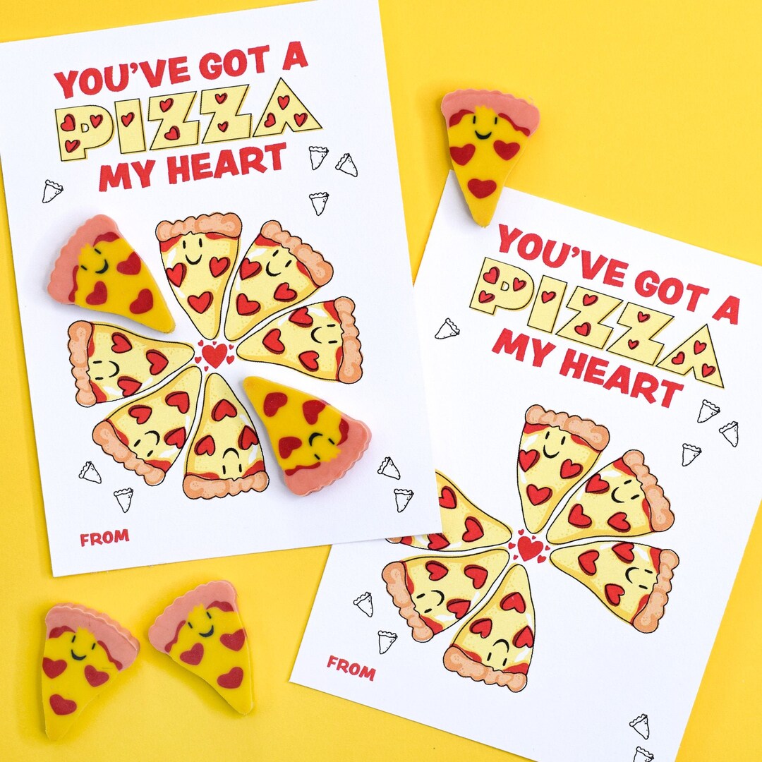 Pizza Valentine Tag Printable - Instant Download - Etsy