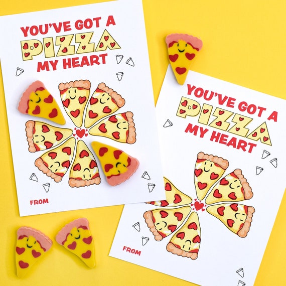 Pizza Valentine Tag Printable Instant Download | Etsy