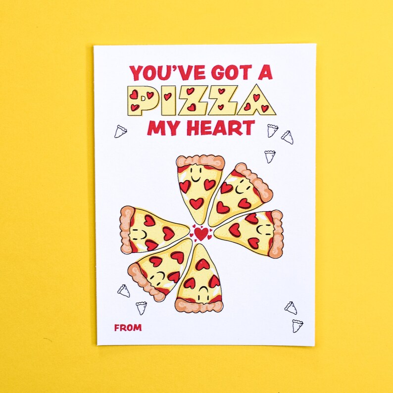 Pizza Valentine Tag Printable Instant Download | Etsy