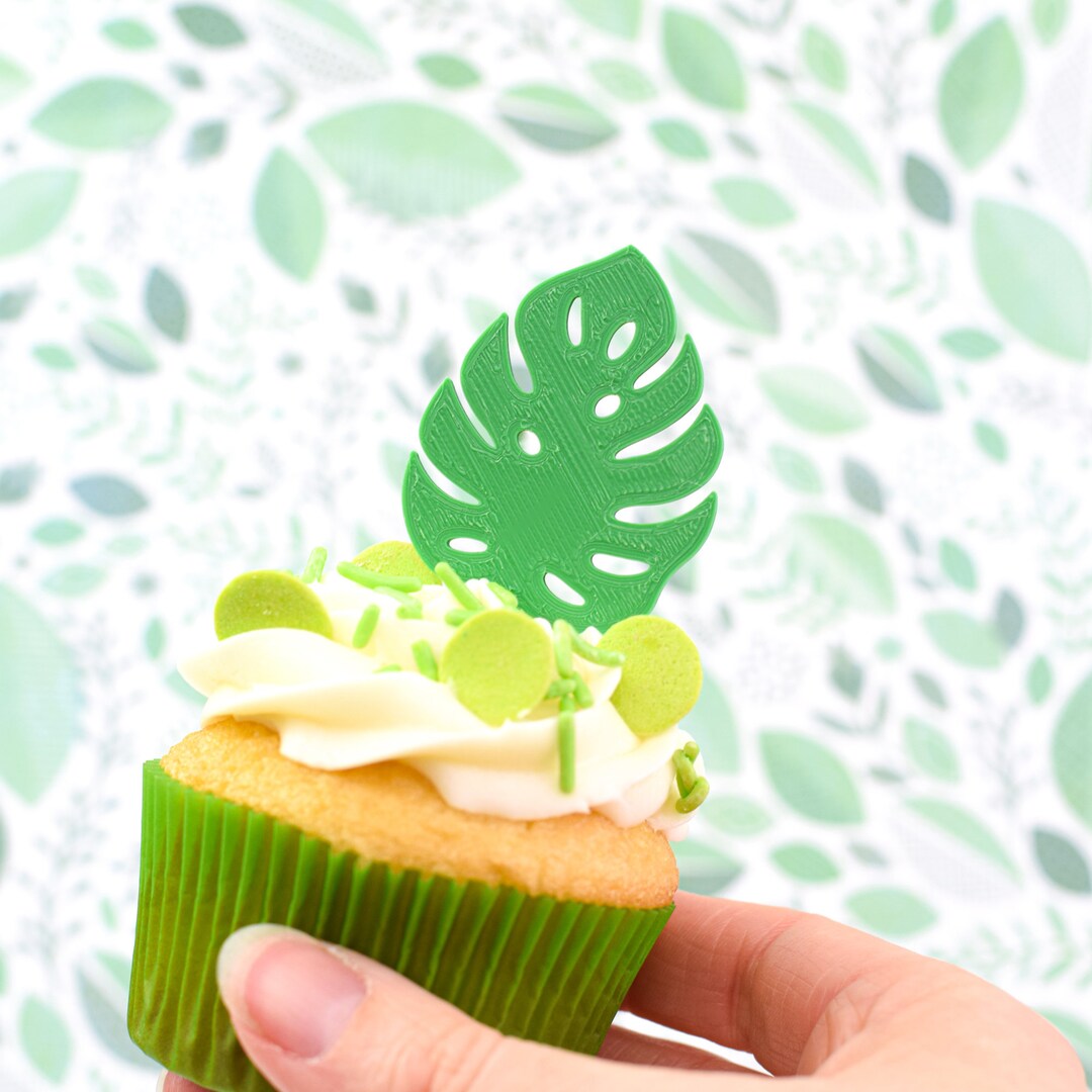 Monstera Leaf Cupcake Toppers - Set of 6 3D Printed Plastic - Etsy