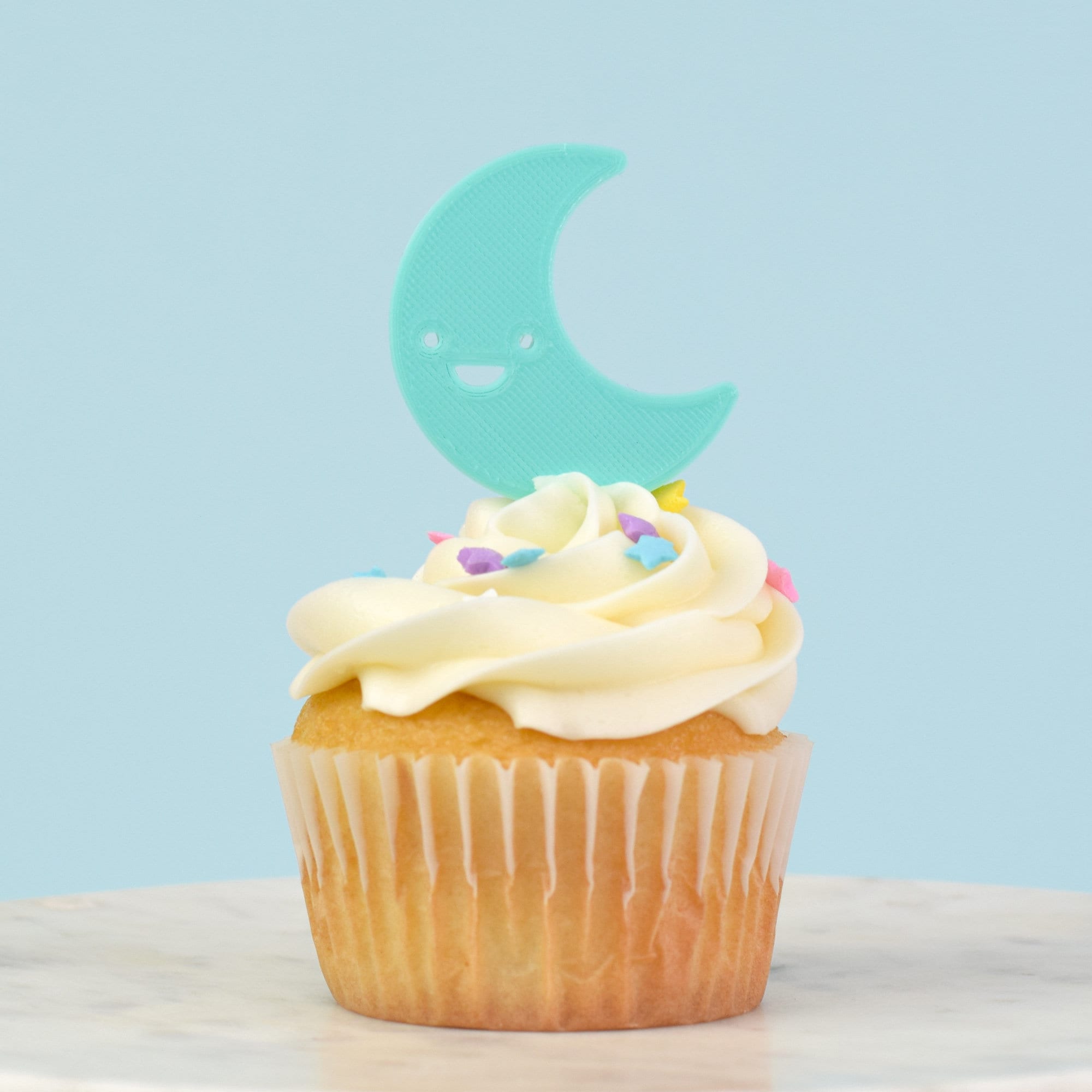Moon Cupcake Toppers - Set of 6 3D Printed Plastic - Etsy
