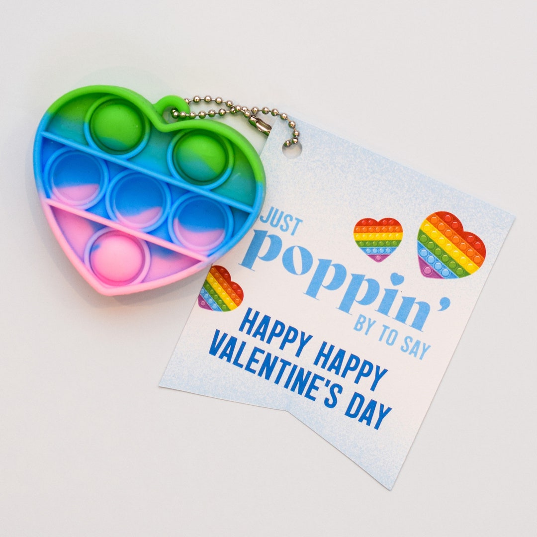 Pop It Rainbow Valentine Tag Printable - Instant Download - Etsy