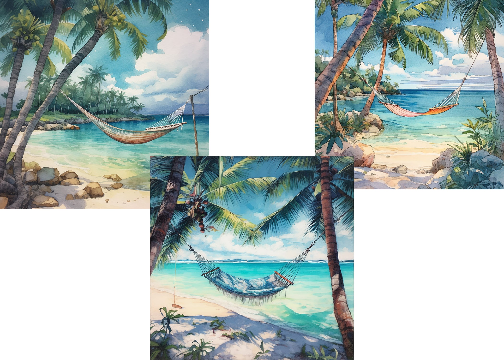 Tropical Beach Digital Art/ Png's - Tropical Clipart - Tropical Beach ...