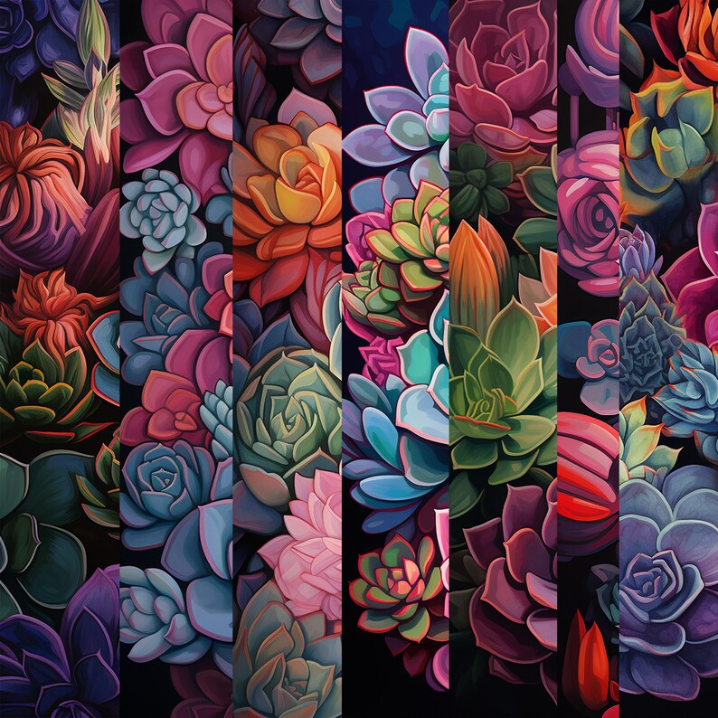Succulent 20oz Wrap, Sinny Tumbler Wrap, Digital Paper, Vibrant ...