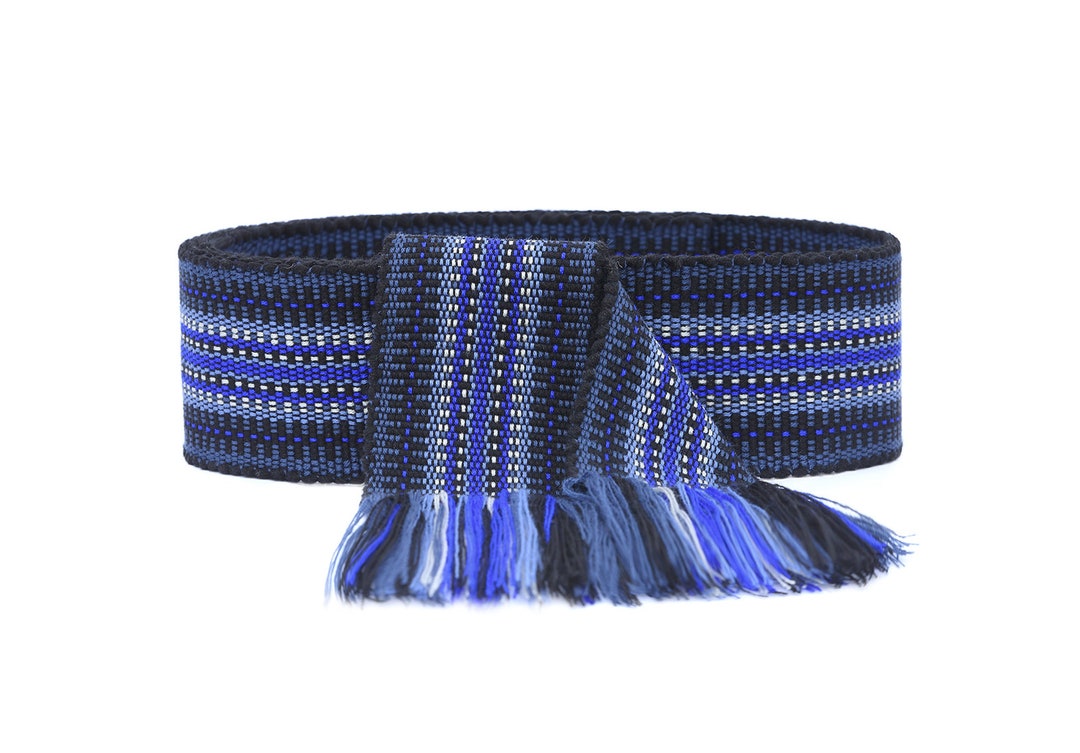 Navy Woven Belts for Women Ethnic Ribbon Handwoven Belt Traditional ...