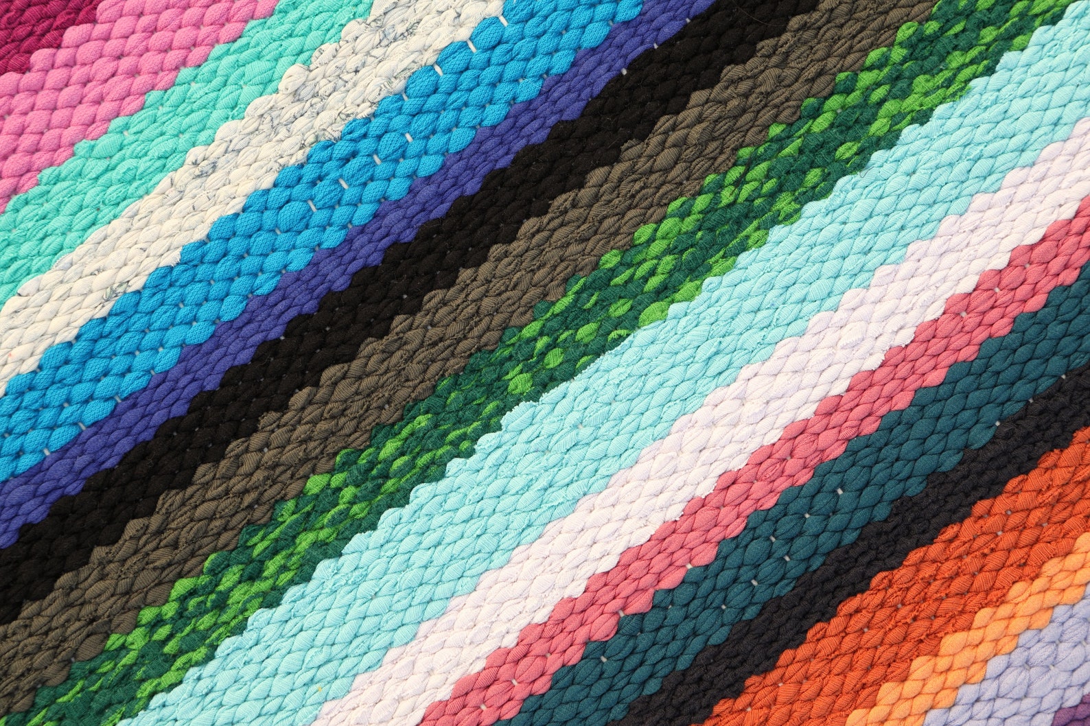 Colorful kitchen rugs or mat Large woven rag rug Rainbow | Etsy