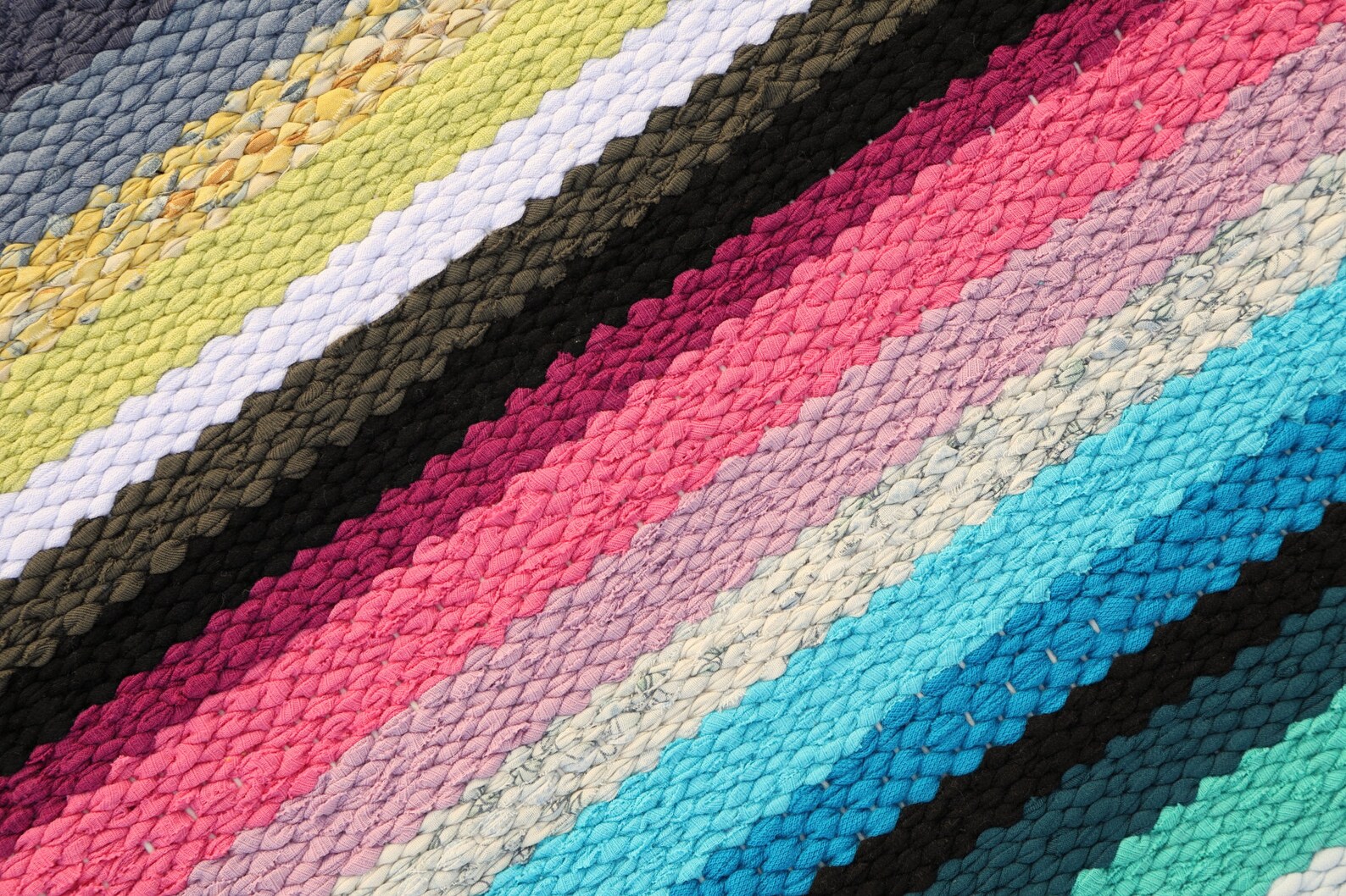 Colorful kitchen rugs or mat Large woven rag rug Rainbow | Etsy