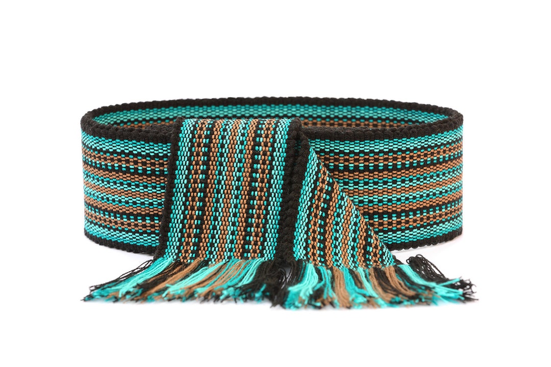 Woven Belt Turquoise Handwoven Belt Ukrainian Sash Embroidered Belt for ...