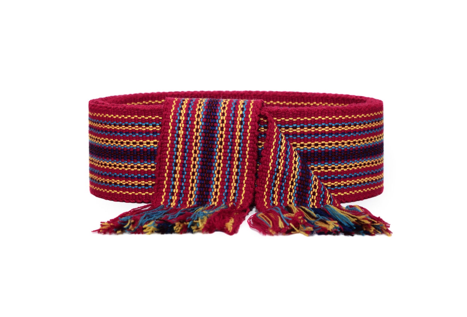 Red Woven Textile Belt, Ukrainian Ribbon for Man, Handwoven Sash ...
