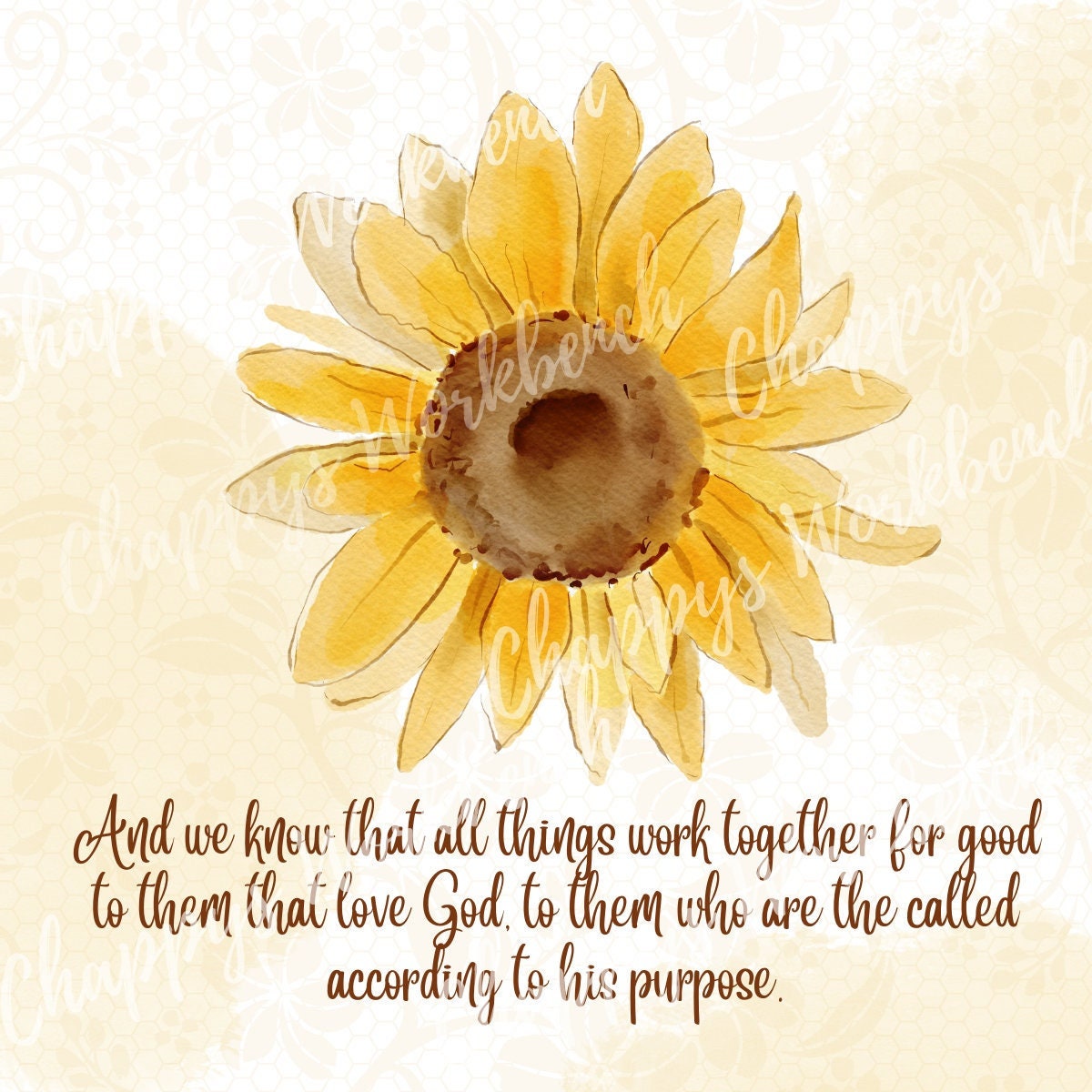 Watercolor Sunflower Print Scripture Prints Yellow Sunflower Sunflower ...