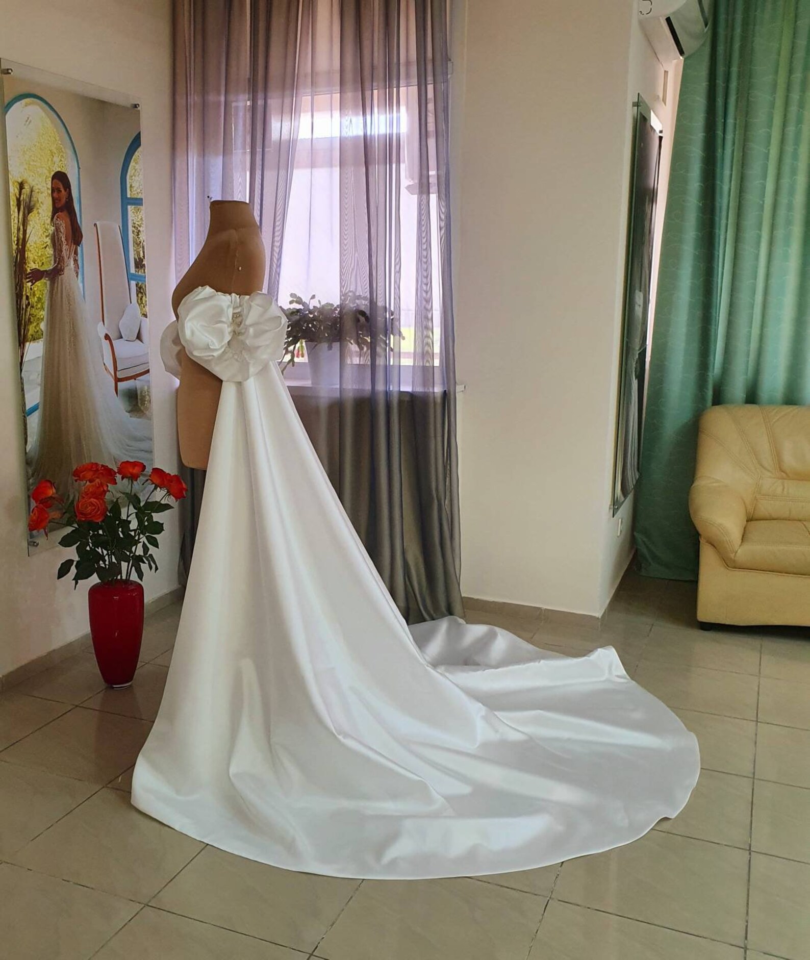 Bicep Mikado Cape With Long Train - Etsy