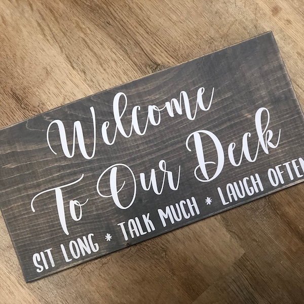 Welcome to the Deck Sign - Etsy