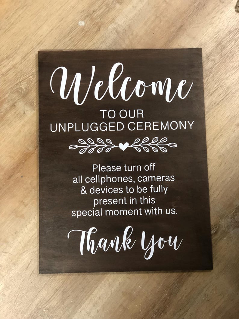 Unplugged Ceremony Wedding Sign, Rustic Wood Decor - Etsy