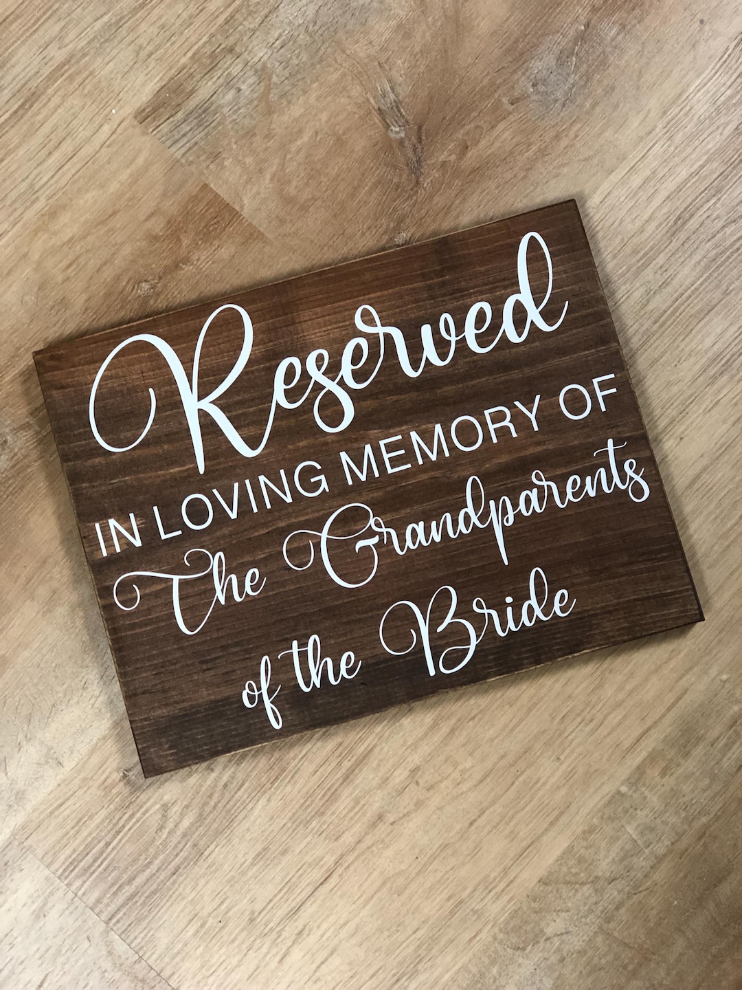 Reserved in Loving Memory Wood Sign: Rustic Wedding Memorial Decor - Etsy