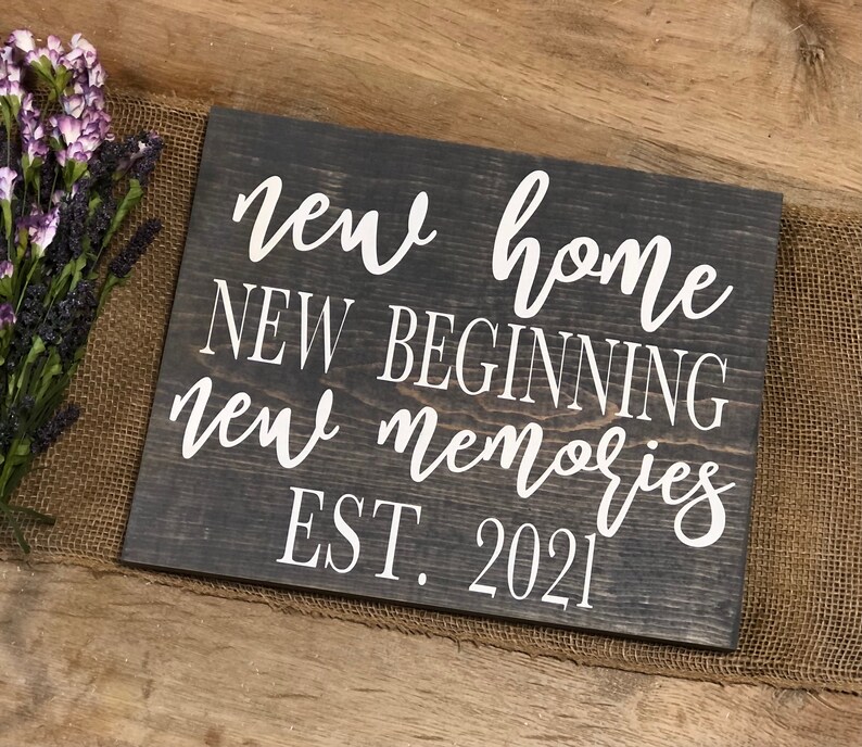 New Home House Warming Real Wood Sign new Home New | Etsy