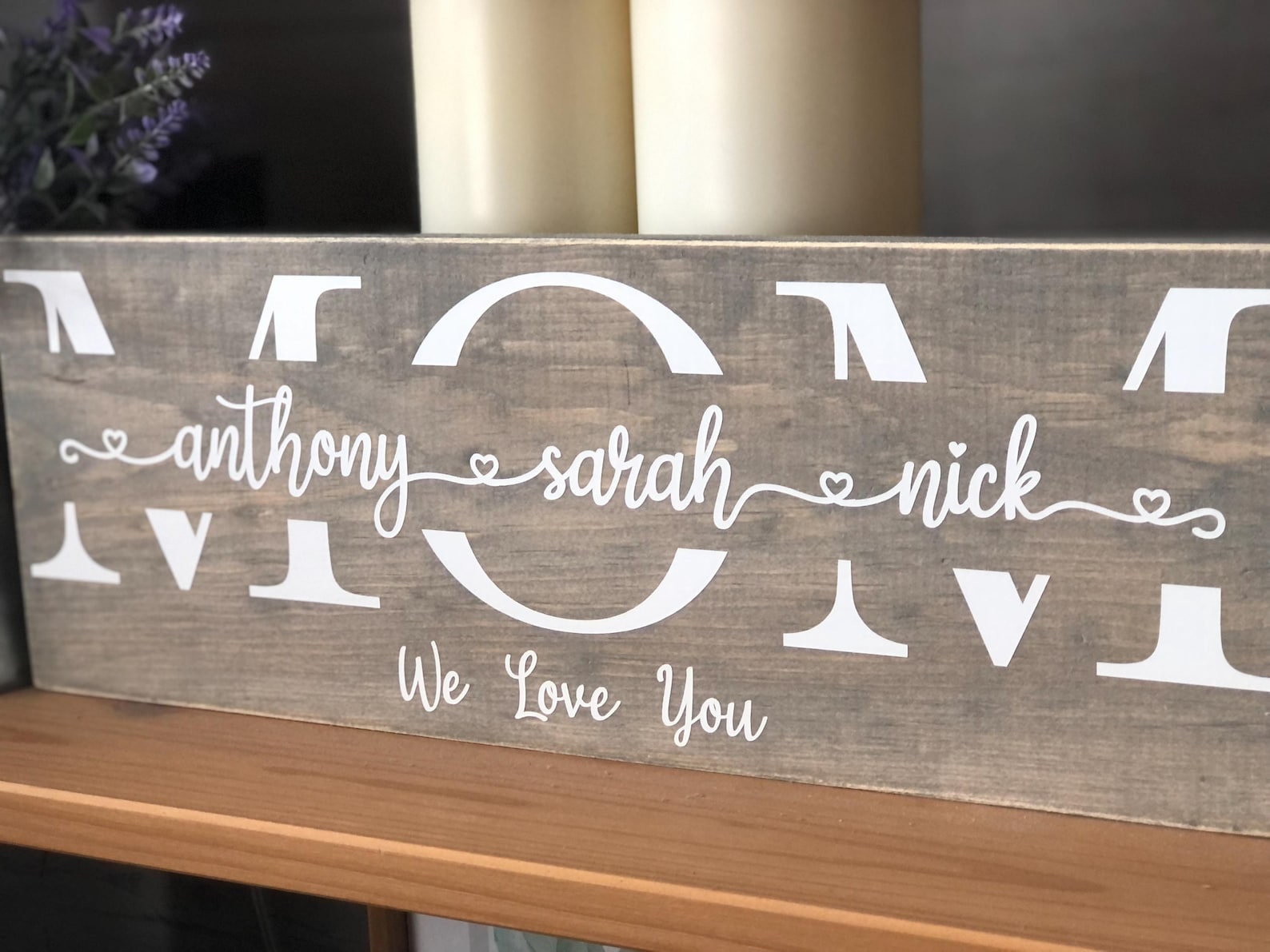 Customizable Mama Sign: Rustic Children's Names Wood Decor - Etsy