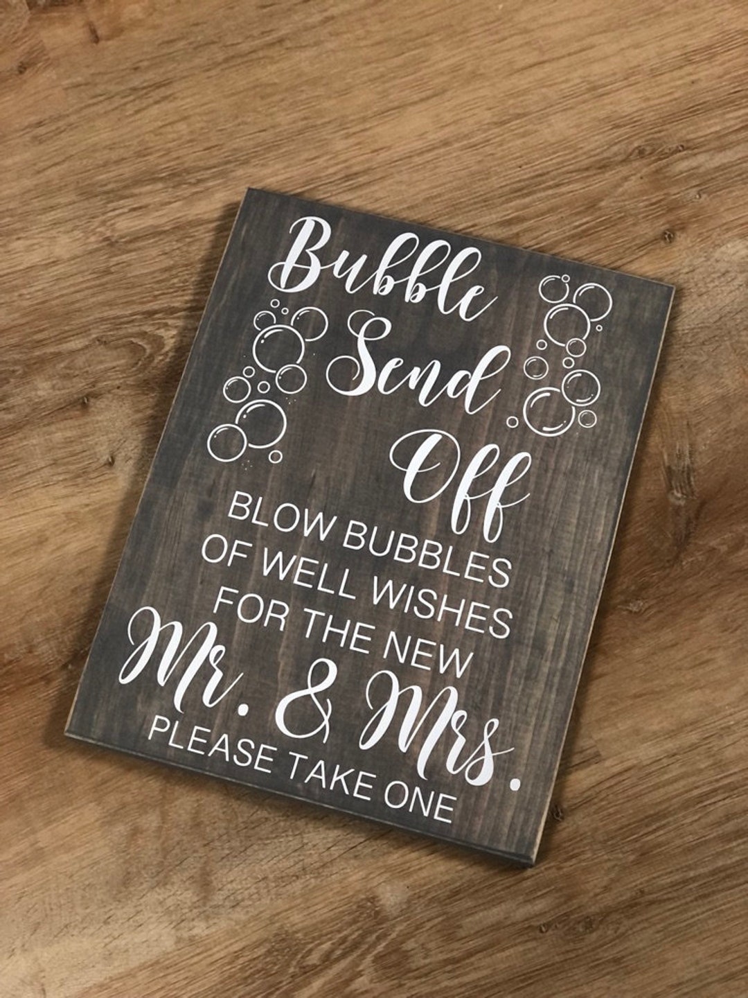 Bubble Send off Wedding Real Wood Sign "bubble Send off Blow Bubbles of ...