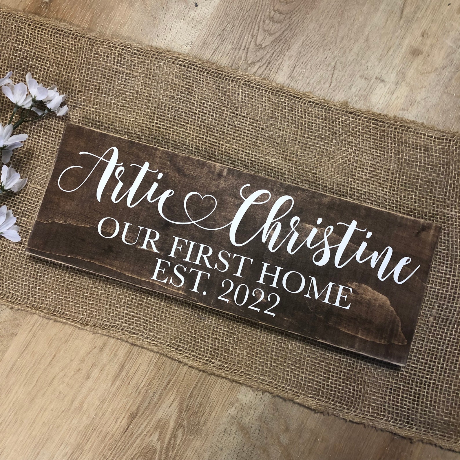 Our First Home Sign New Home Couples Name and Established Date - Etsy
