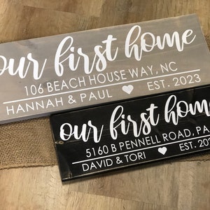 New Home Sign Our First Home With Address-family Name-est Date ...