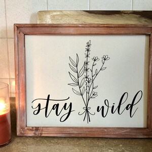 Stay Wild Wildflower Sign: Rustic Farmhouse Wood Frame Decor - Etsy