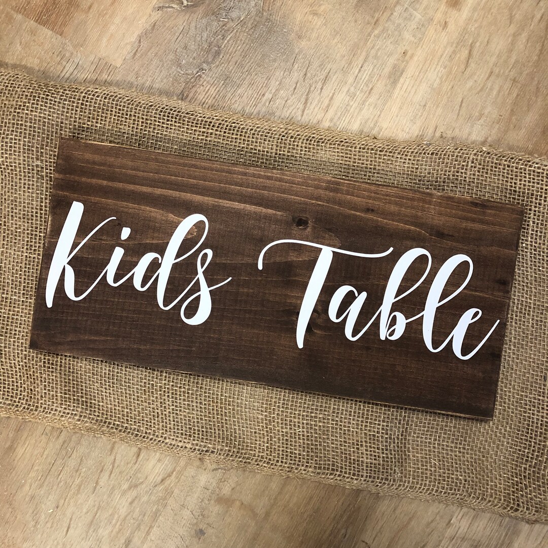 Customizable Kids Table Wood Sign: Rustic Farmhouse Wedding Decor - Etsy