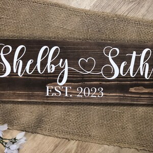 Couples Name Sign With Heart Valentine's Day Gift Customizable Wedding ...