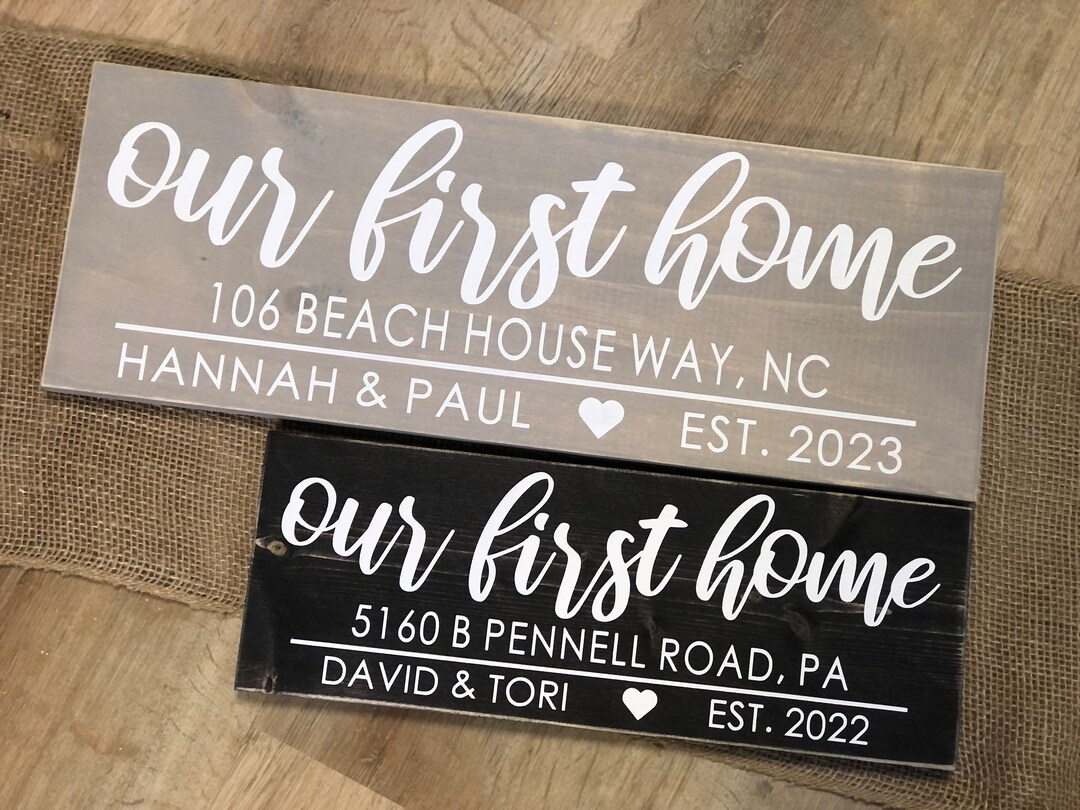 Customizable First Home Wood Sign, New Home Address Gift - Etsy