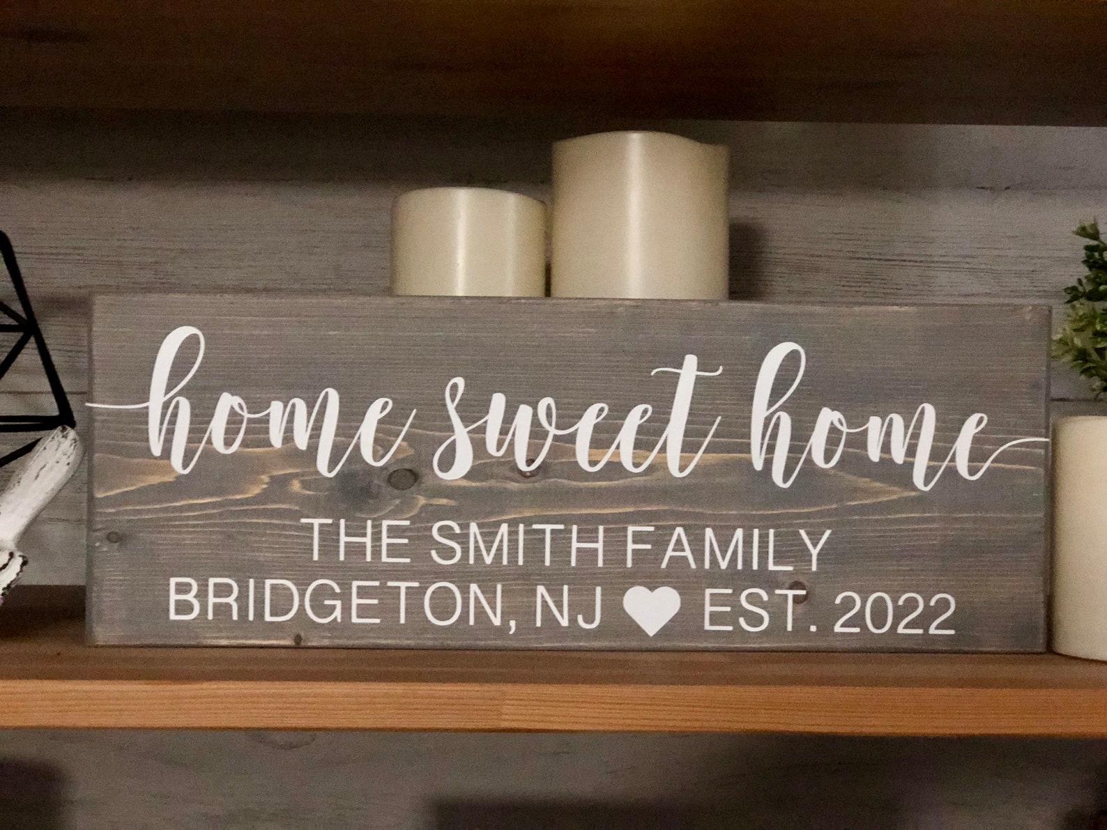 New Home Sign home Sweet Home Family Name First - Etsy