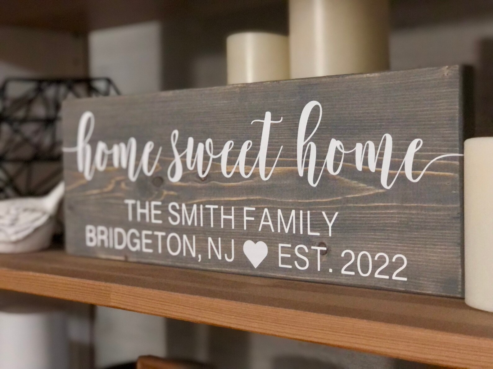 New Home Sign home Sweet Home Family Name First - Etsy