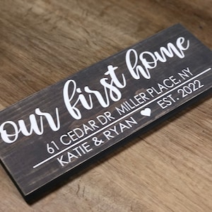 New Home Sign Our First Home With Address-family Name-est Date ...