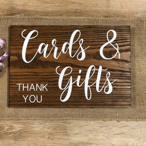 Wedding Real Wood Sign "cards & Gifts Thank You" Farm Country Rustic ...